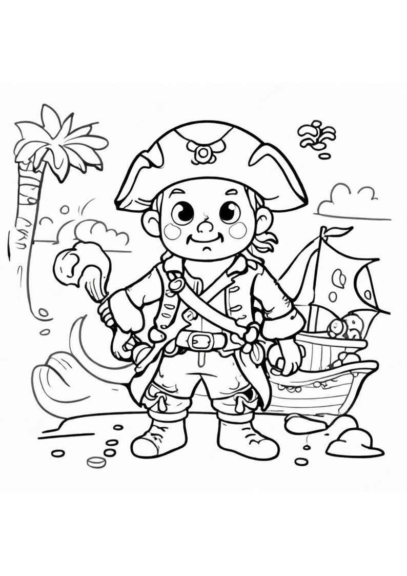 Pirate Coloring Pages, Printable Pirate Coloring Pages for Kids, Gifts ...
