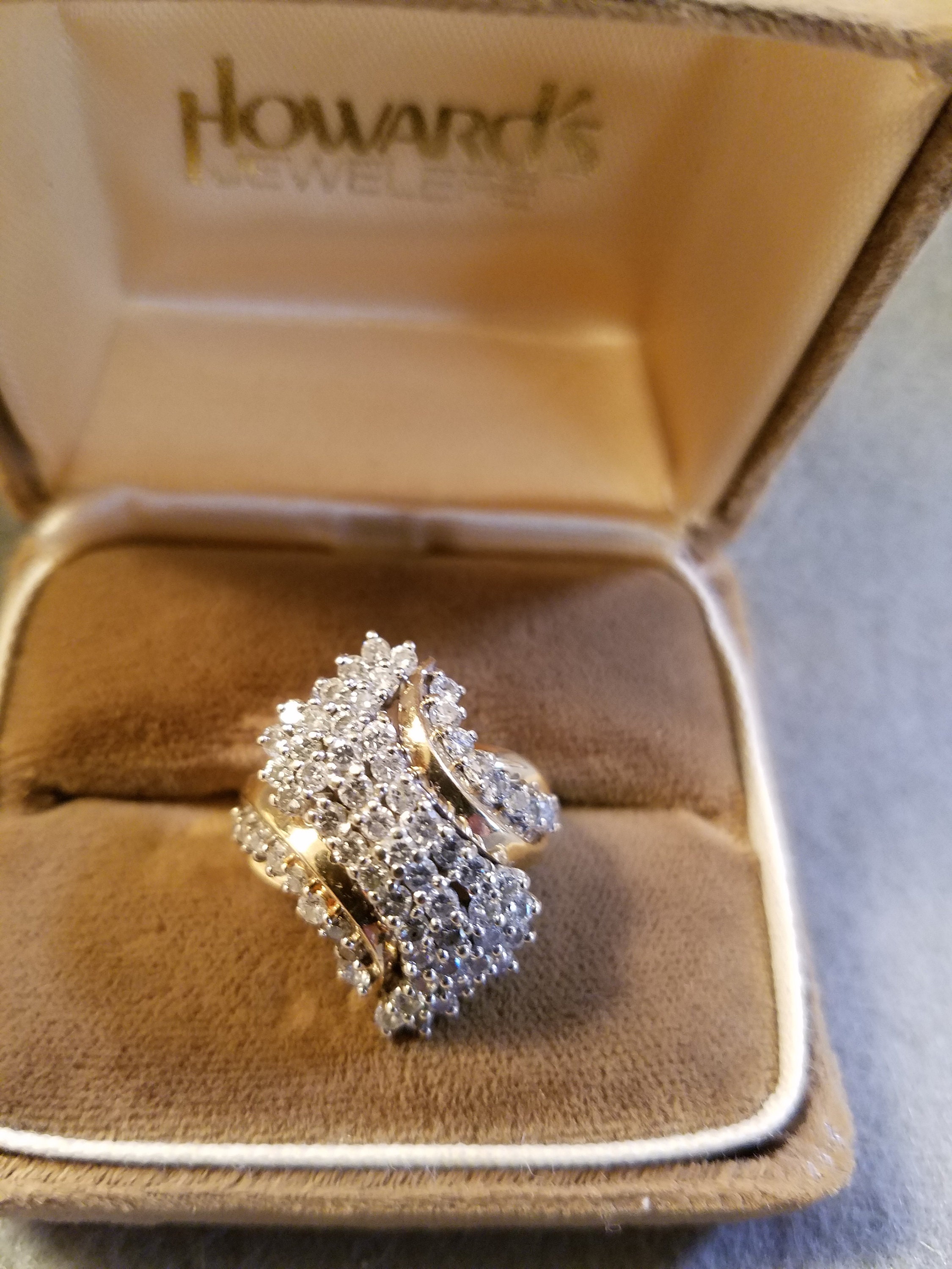 Diamond Cluster Dinner Ring - Etsy UK