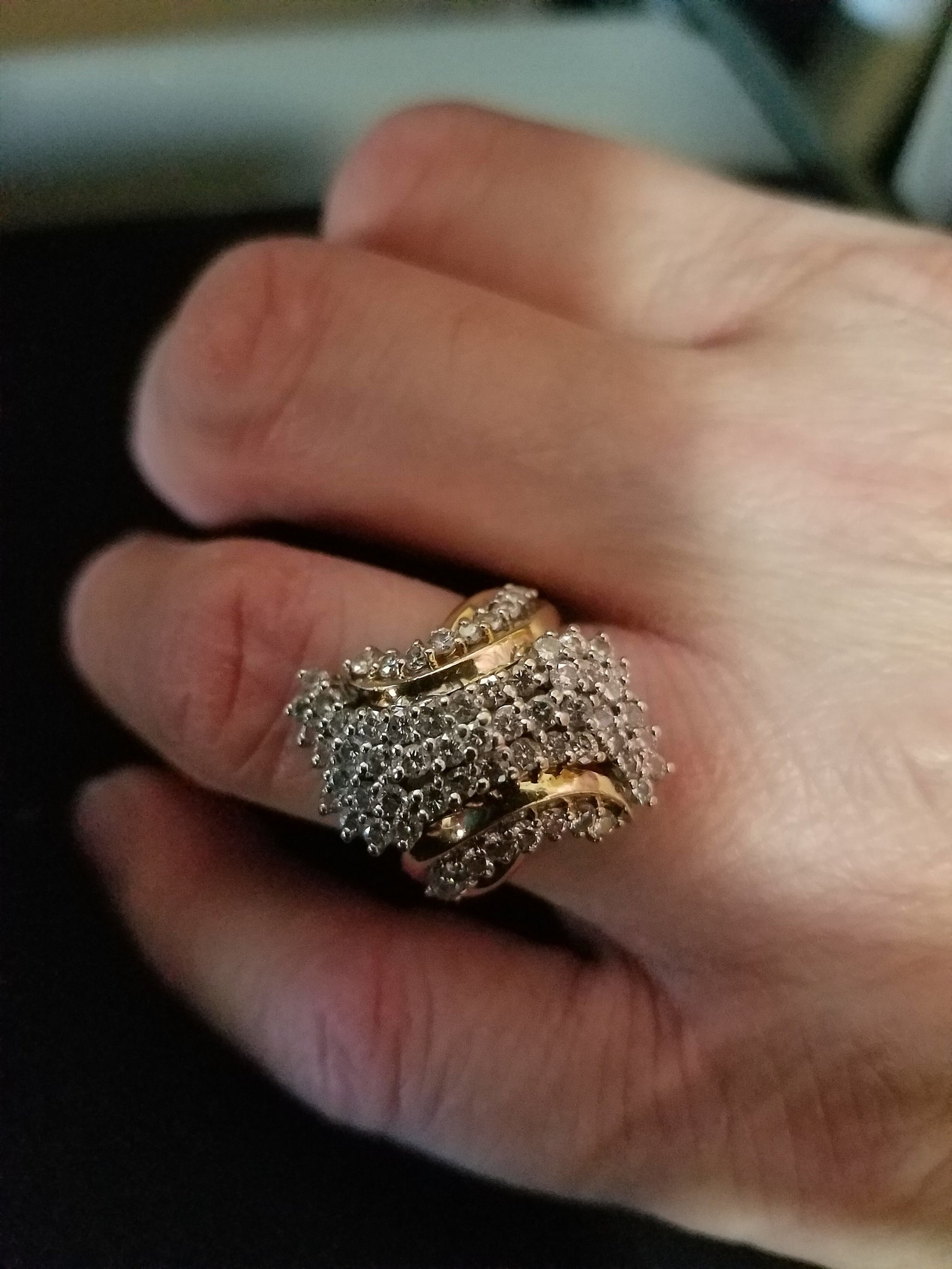 Diamond Cluster Dinner Ring - Etsy