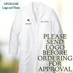 Men's Embroidered White Lab Coat - Men's Long Lab Coat - Etsy
