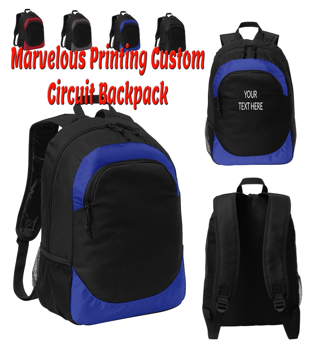 Personalized Circuit Backpack - Custom Backpack Embordered With Text or ...