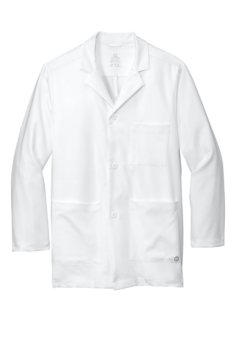 Mens Short Embroidered White Lab Coat Wonderwink Lab Coat - Etsy