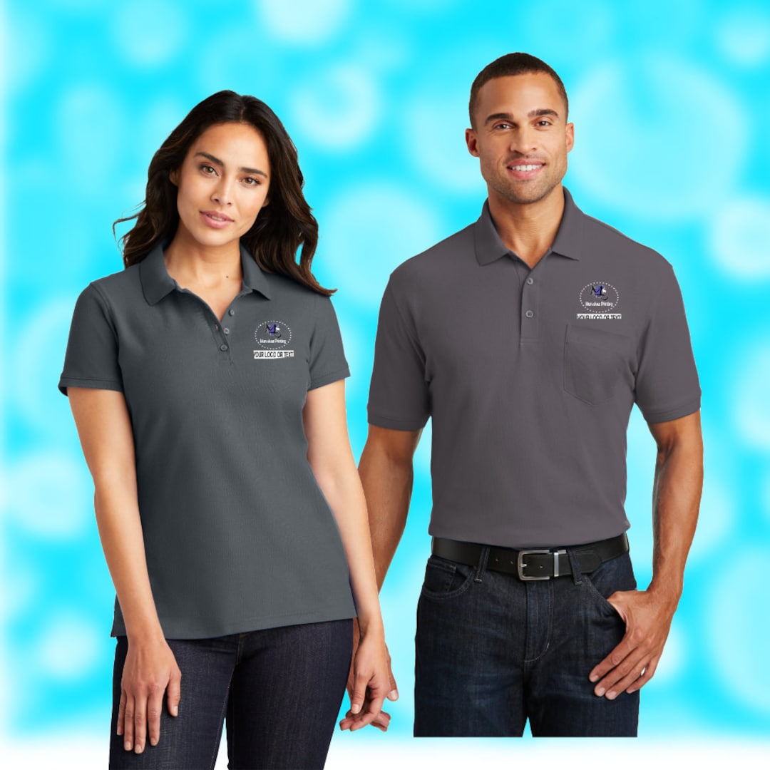 Embroidered Port Authority® Core Classic Pique Pocket Polo Men - Ladies ...