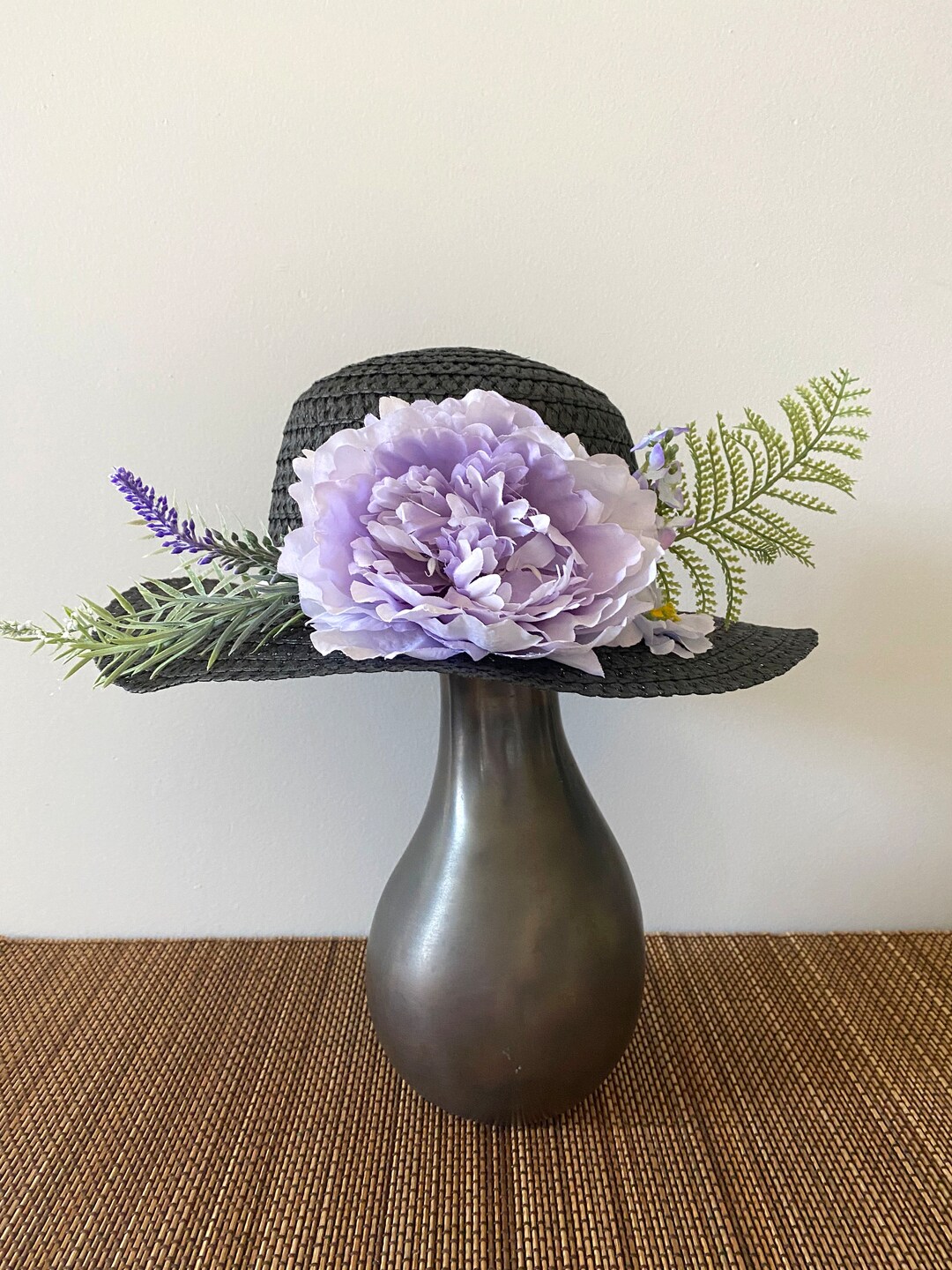 Ladies Lavender Hat/big Flower Hat/tea Hat/church Hat/girls Night/tea ...