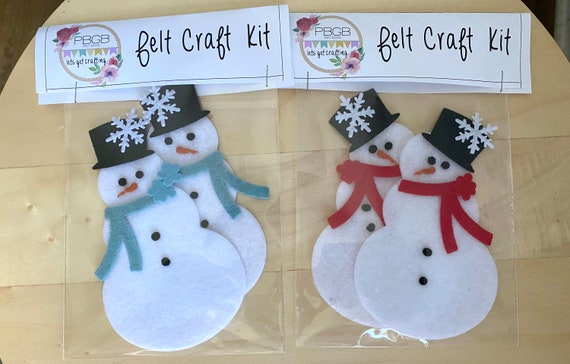 Felt Snowman Kit/holiday Craft Kit/diy Snowman/fun Craft/girls - Etsy