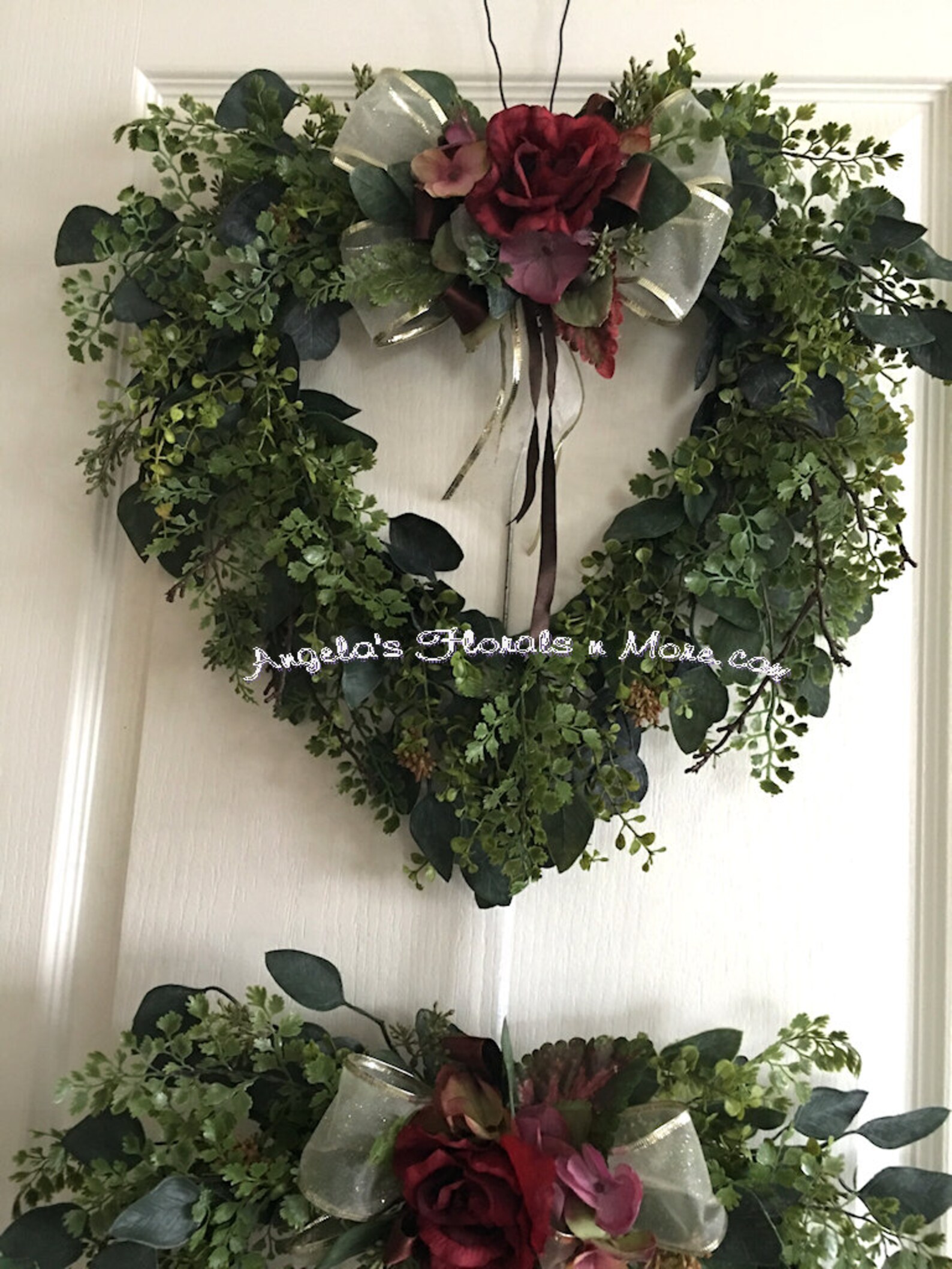 Wispy Heart Wreath MADE to ORDER Vintage Chic Chocolate - Etsy