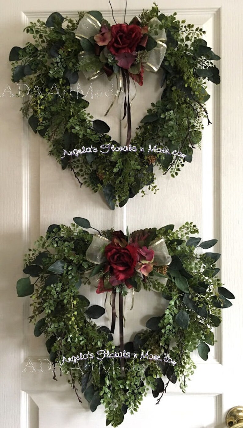 Wispy Heart Wreath MADE to ORDER Vintage Chic Chocolate Rosefaux ...