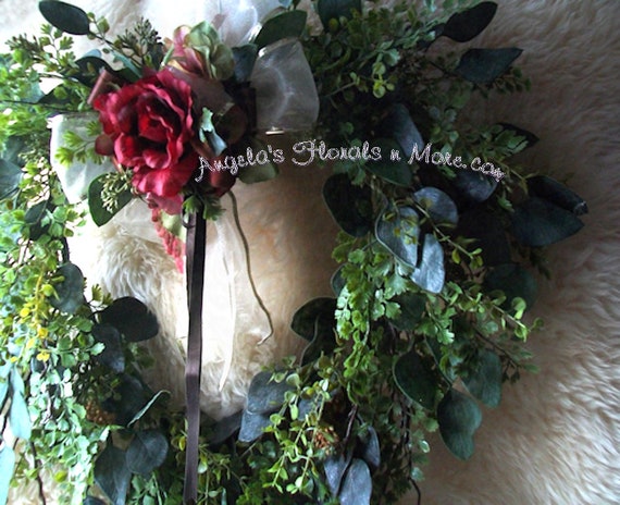 Wispy Heart Wreath MADE to ORDER Vintage Chic Chocolate | Etsy