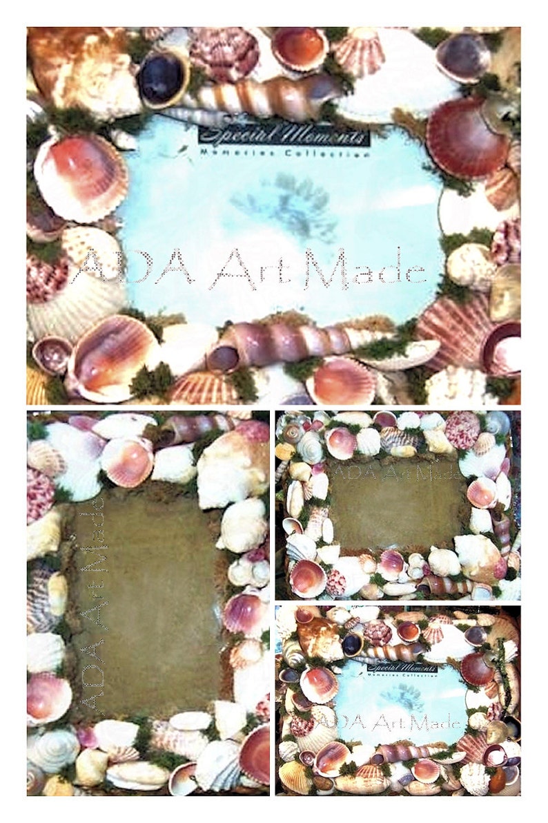 Nautical Beach Frame MADE to ORDER Choice of 2 Assorted Seashells ...