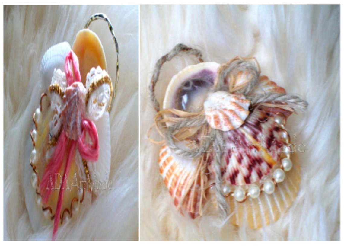 Seashell Art Angel Magnets Year Round Any Occasion Shabby - Etsy