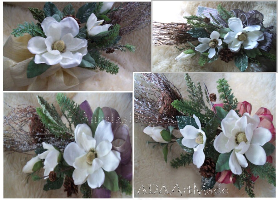 Silk Magnolia Swags U Pick Wintry Victorian Decor-cottage Chic Floral ...