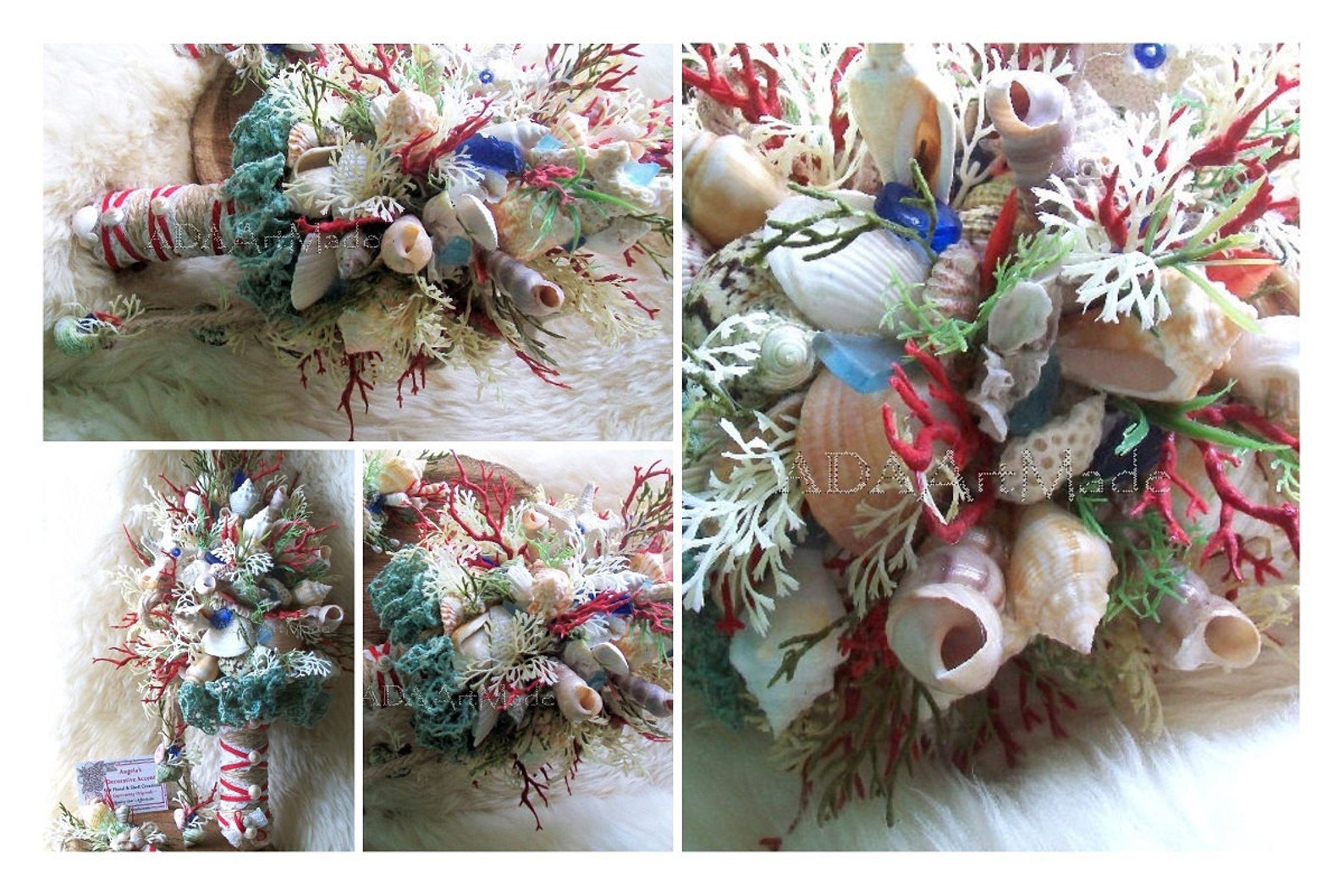 Seashell Wedding Bouquet Beach Set Unique Shell Reef Like - Etsy