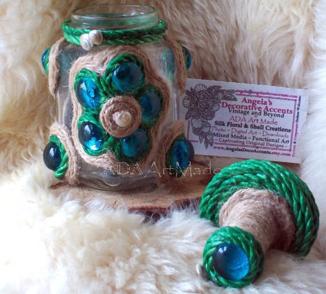 Flower Child Power Jar Unique Shell Glass Votive Holder-up Cycled ...
