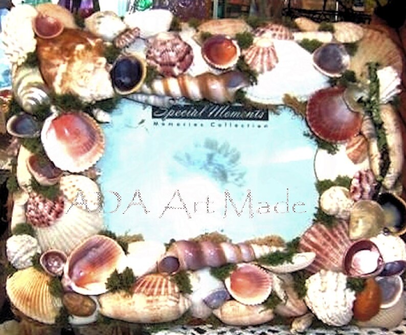 Nautical Beach Frame MADE to ORDER Choice of 2 Assorted Seashells ...