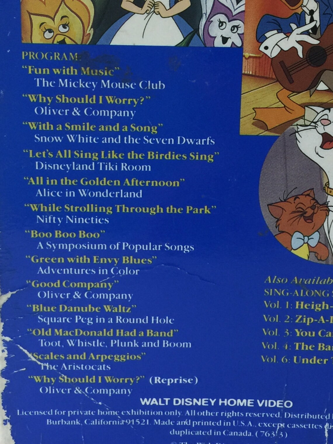 Disney Fun With Music Volume Five Sing Along Songs VHS Tape | Etsy