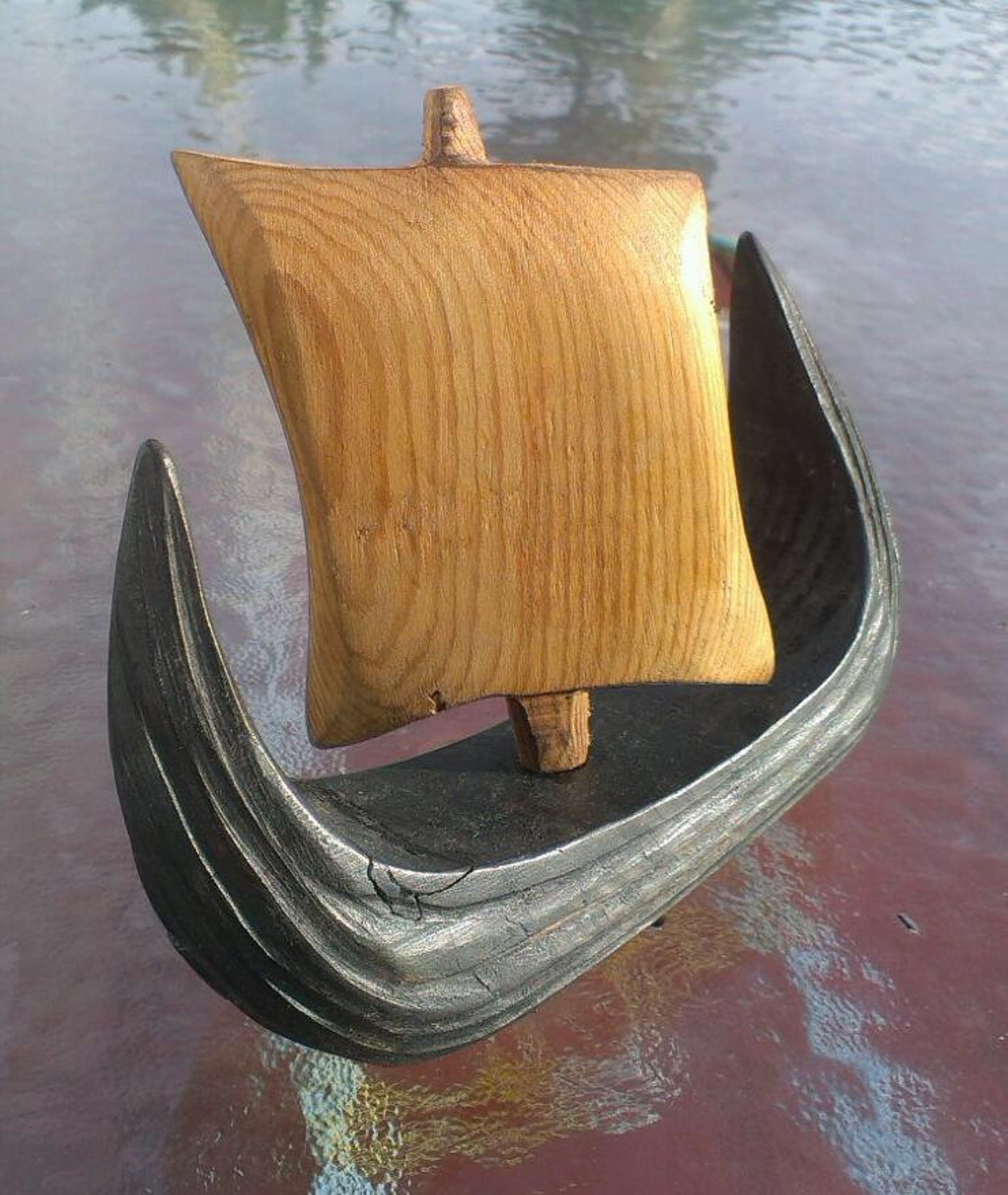 A Viking Boat Made From Bogwood and Cedar .unique, Handmade and ...