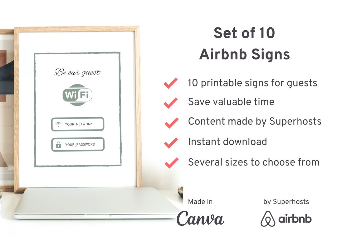 Set of Ten Printable Airbnb Signs Created by Superhosts - Etsy