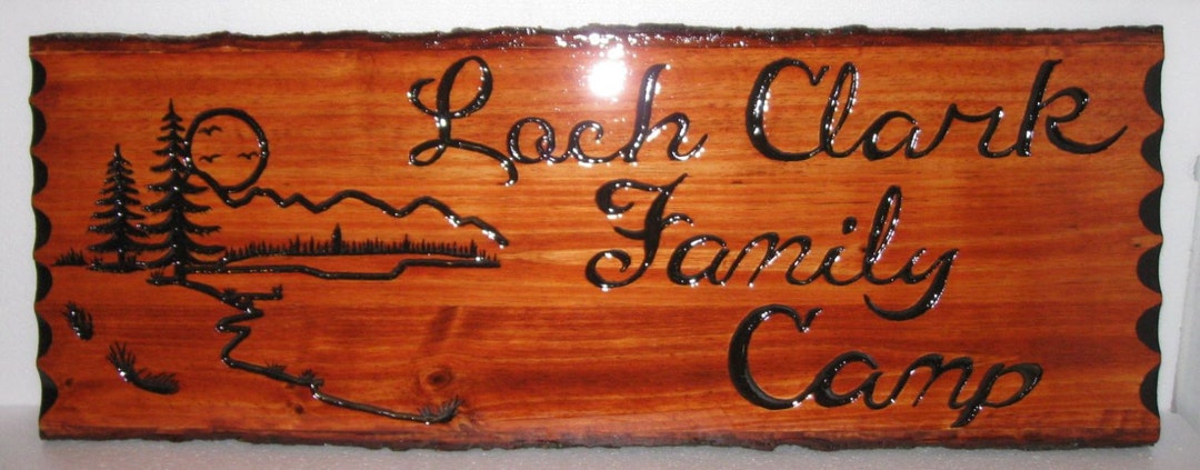 Wooden Engraved Signs With or Without Bark on the Edges - Etsy