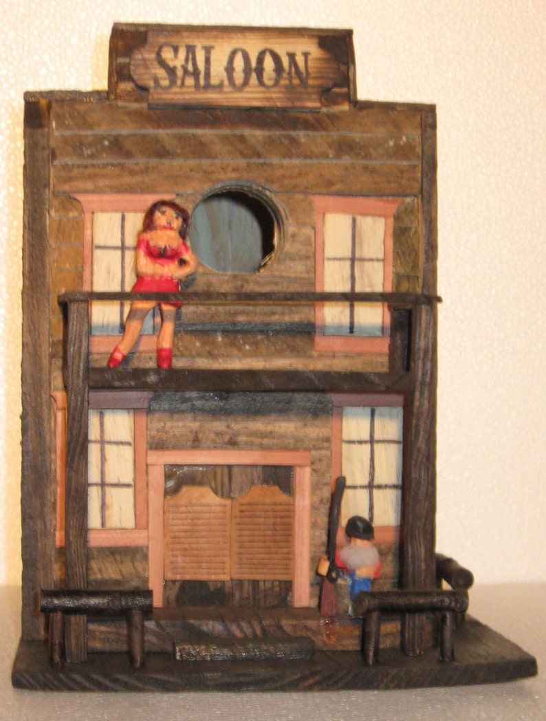 Hand Crafted Reclaimed Wood Western Saloon Bird House - Etsy