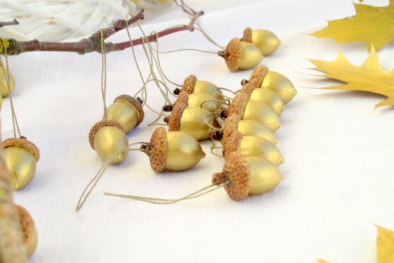 Gold Color Acorns Acorn Ornaments Real Acorns Christmas Tree - Etsy
