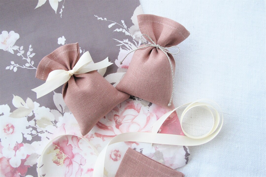 10 Pcs/set Pcs Linen Bags, Old Rose Pink, Sachets 3x5'' Small Gift Bags ...