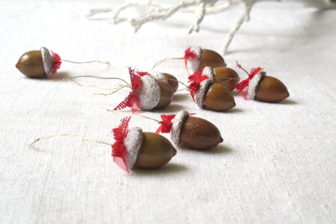Acorn Ornaments Real Lacquered Snowy Acorns Christmas Tree - Etsy Canada