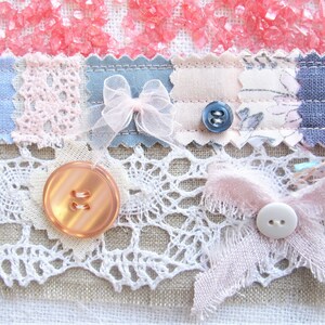 Textile Scrap Collage Snippet Piece Textile Art for Crafts Junk Journal ...