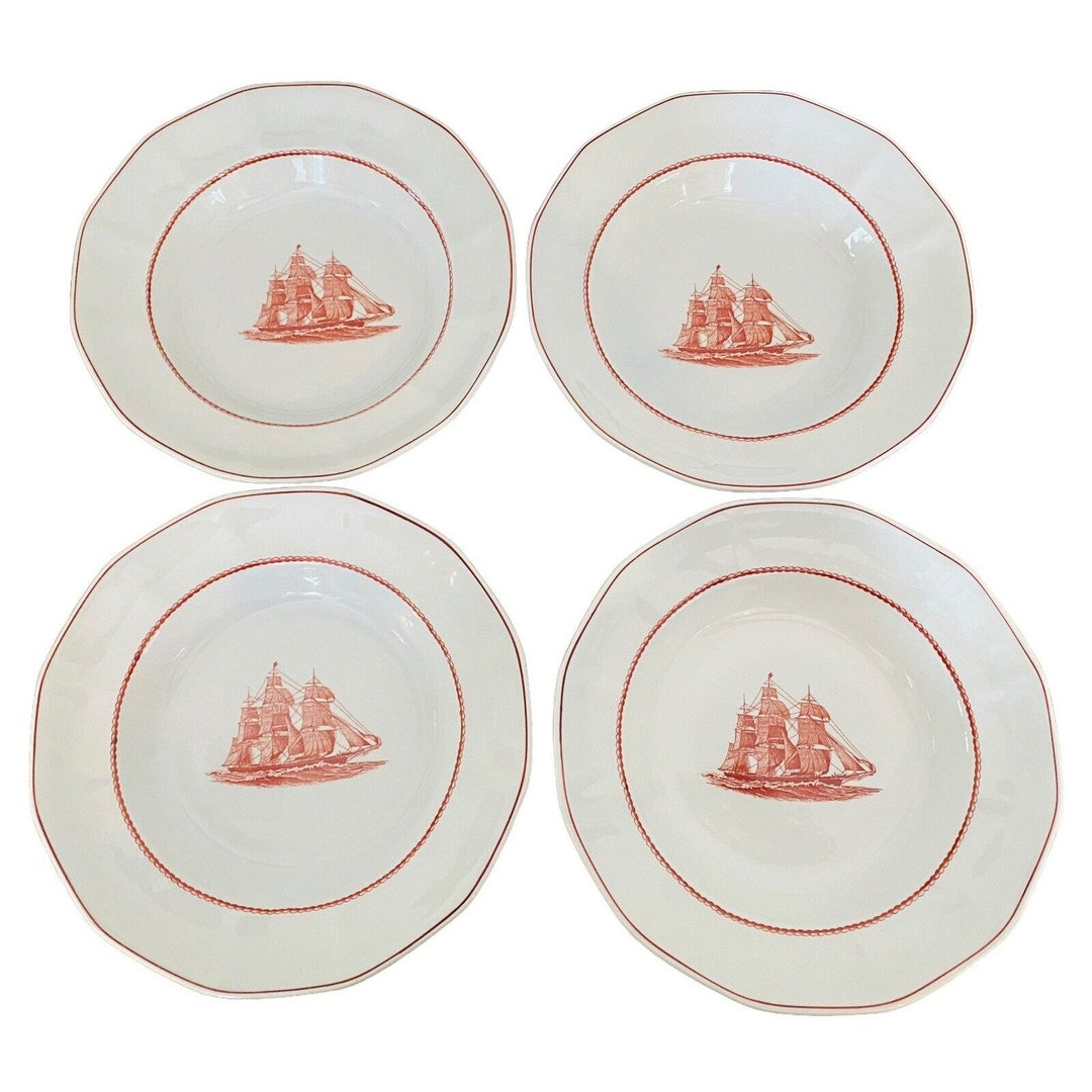 Wedgwood Flying Cloud Soup Bowl Set of 4 Nautical Ship Theme Made in ...