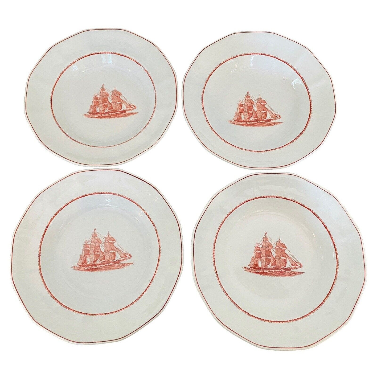 Wedgwood Flying Cloud Soup Bowl Set of 4 Nautical Ship Theme Made in ...