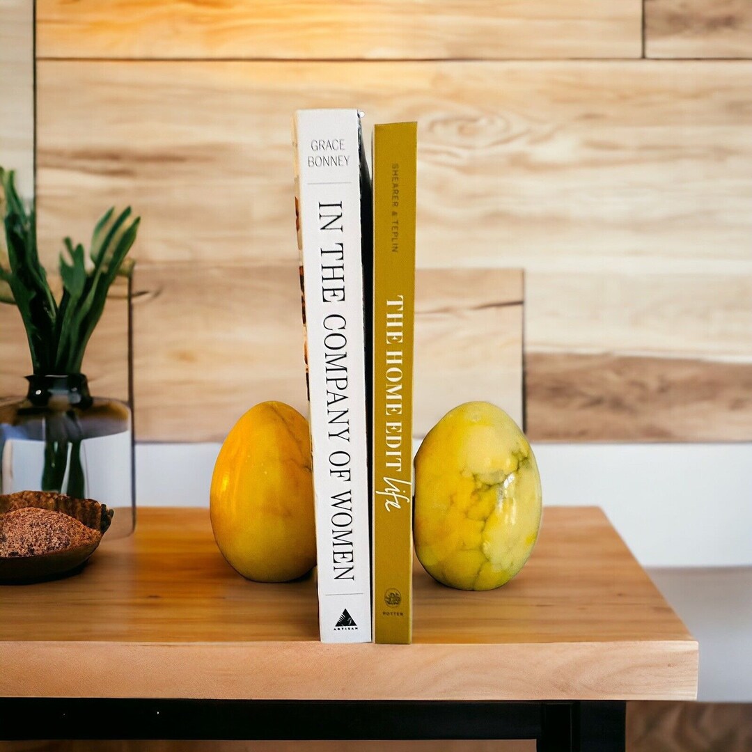 Vintage Yellow Marble Bookends Made in Italy Midcentury Modern Set of 2 ...