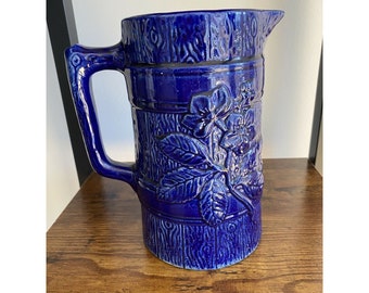 Blue Flower Pitcher | Etsy