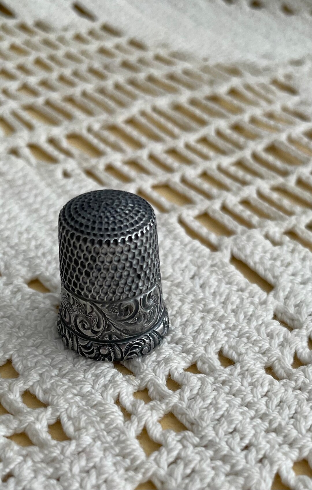 Vintage Sterling Silver Thimble Simple Design Sewing - Etsy