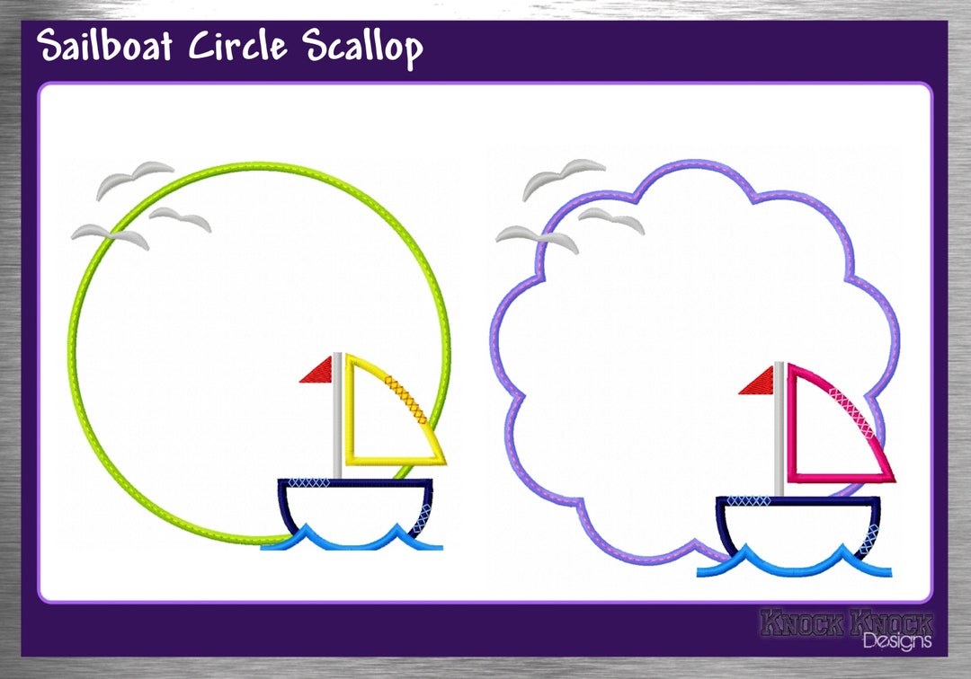 Boy Girl Sail Boat Monogram Name Frame Applique SAMPLE SALE Shirt ...