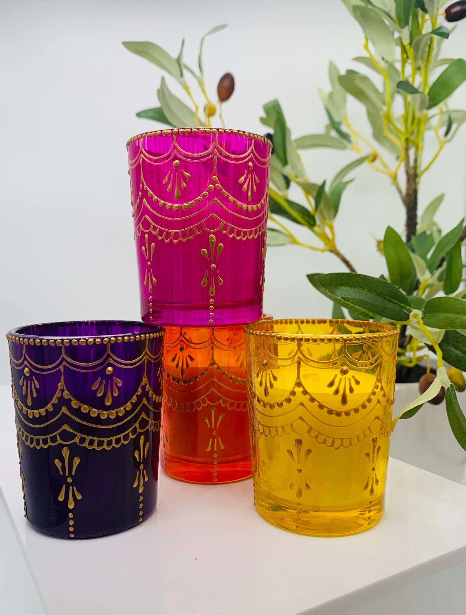 Henna Candles, Votive Candles, Hostess Gifts, Wedding Favors, Hand ...