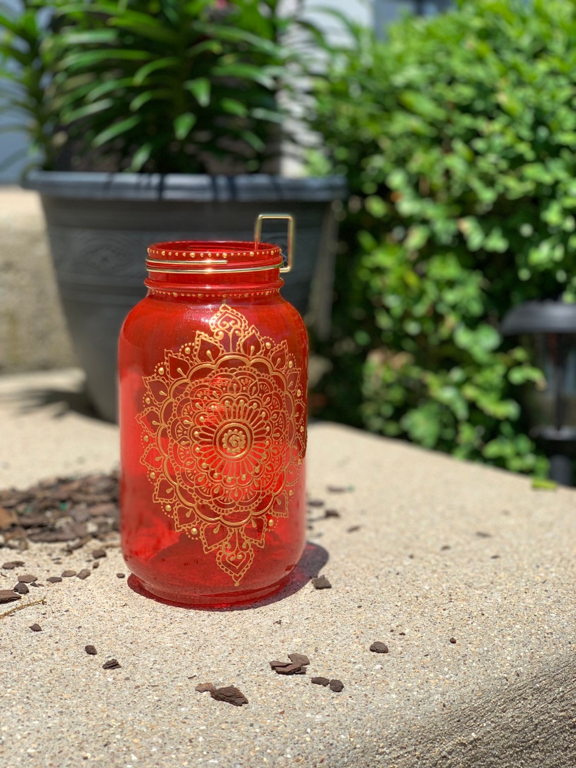 Henna Moroccan Indian Bohemian Henna Jar 24 Oz Candleholder With ...