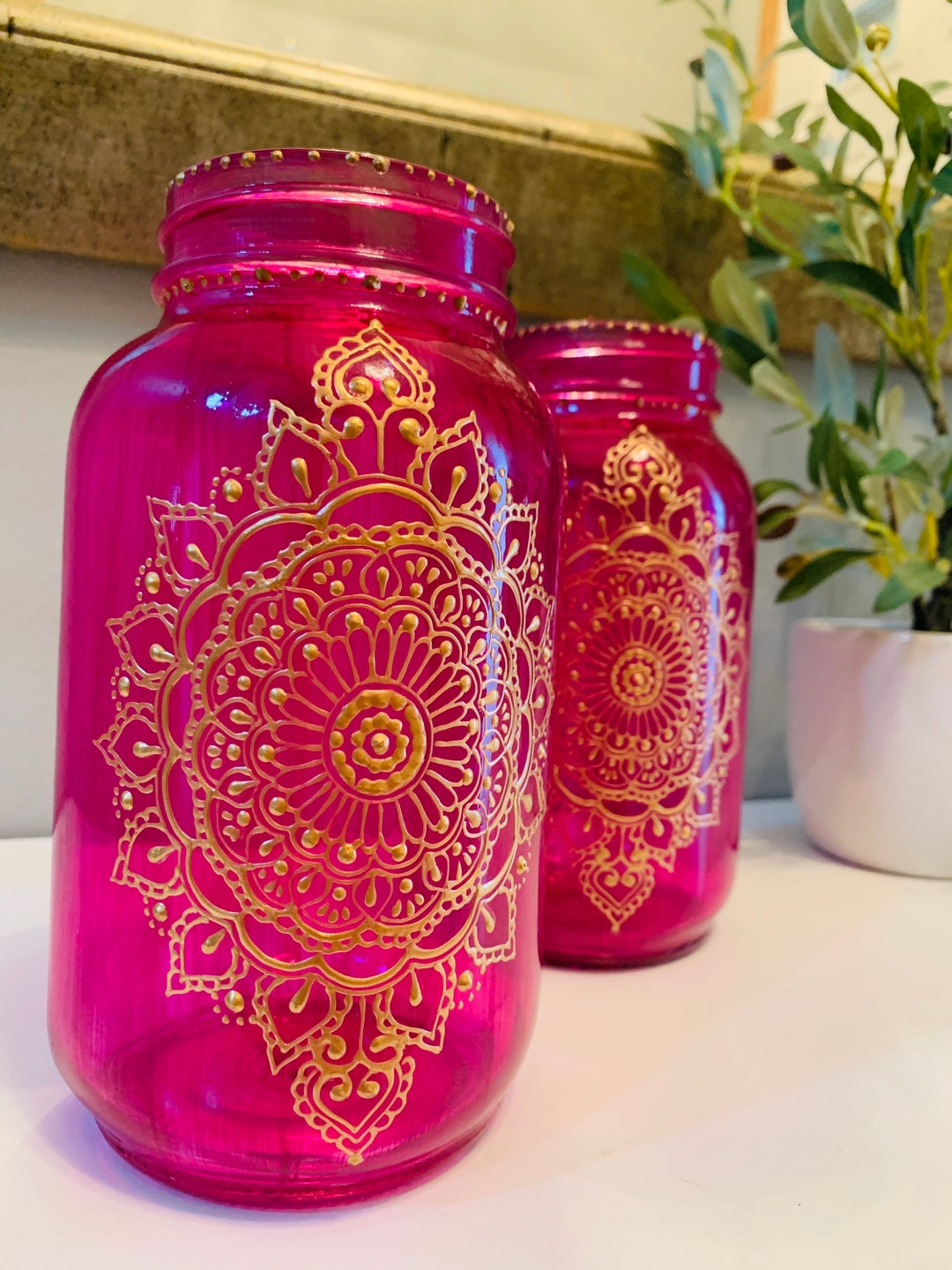 Henna Moroccan Indian Bohemian Henna Jar 24 Oz Candleholder With ...