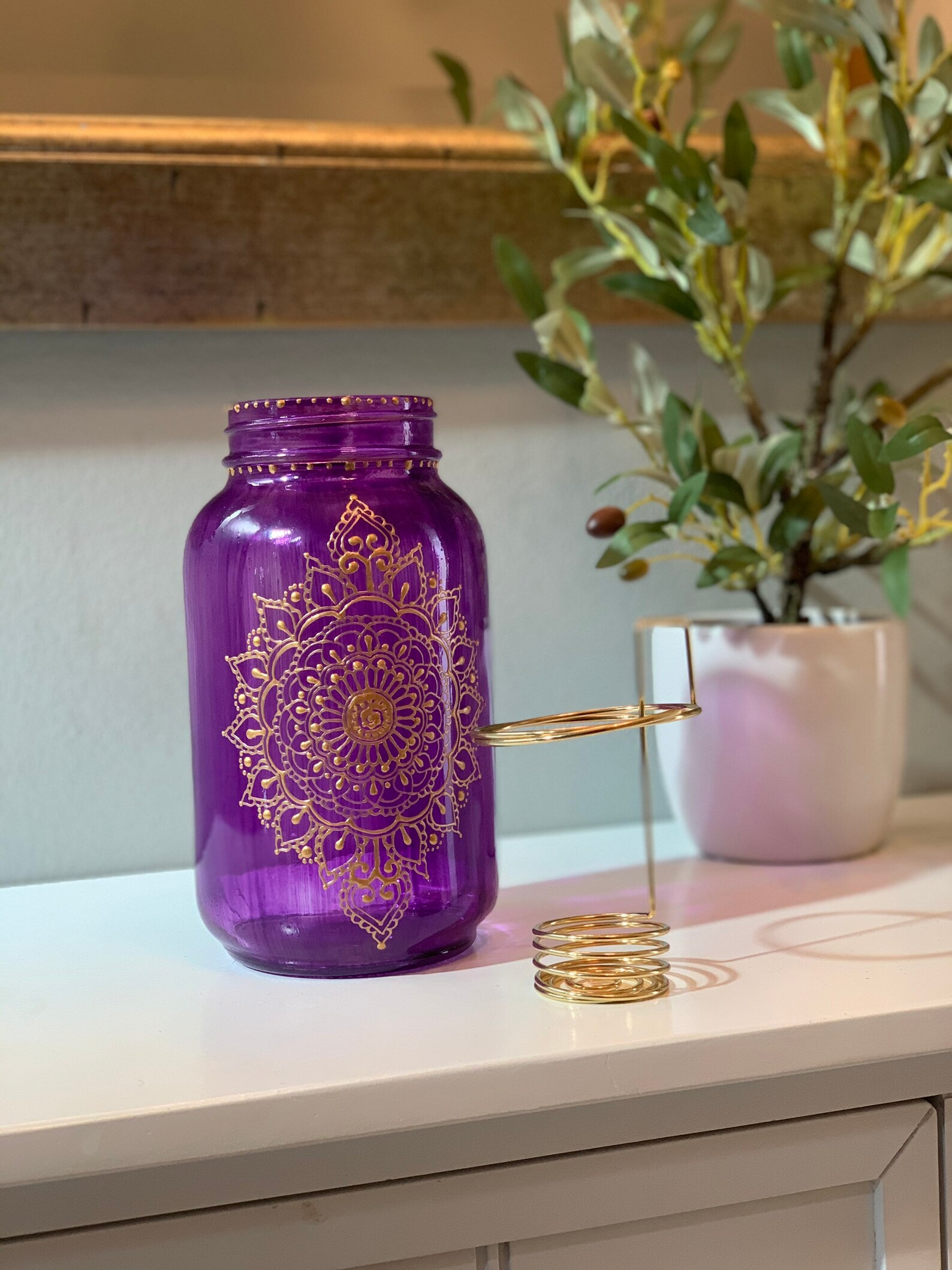 Henna Moroccan Indian Bohemian Henna Jar 24 Oz Candleholder - Etsy