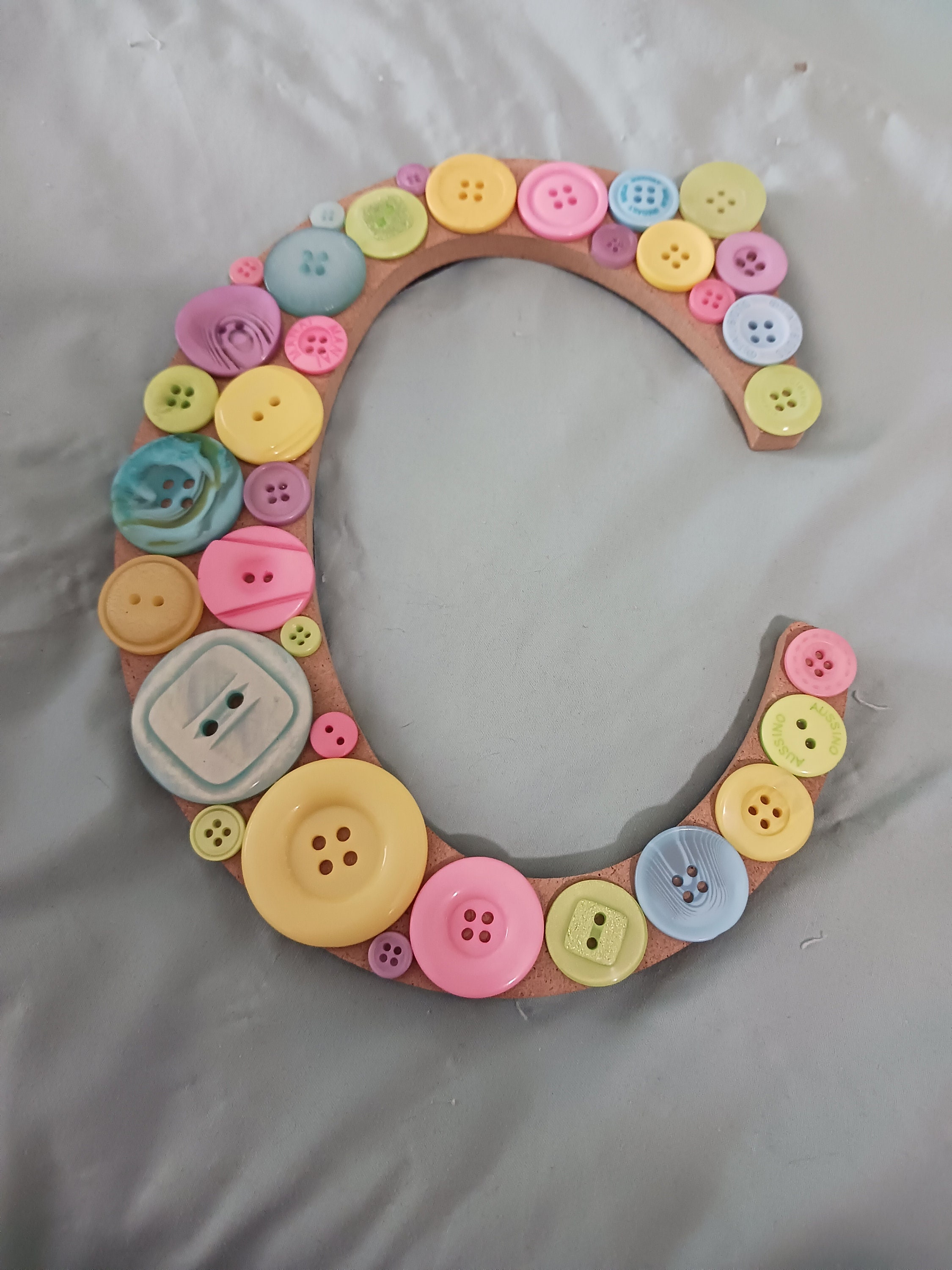 Button Embellished Wood Letter C Wall Hanging, New, Handmade - Etsy