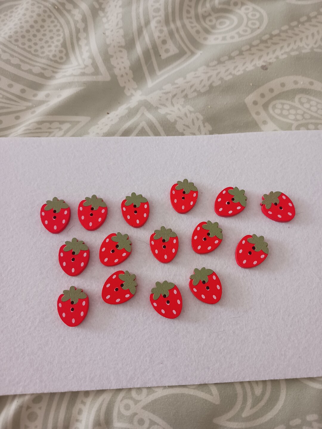 Wood Strawberry Buttons, New, 15 Pieces - Etsy