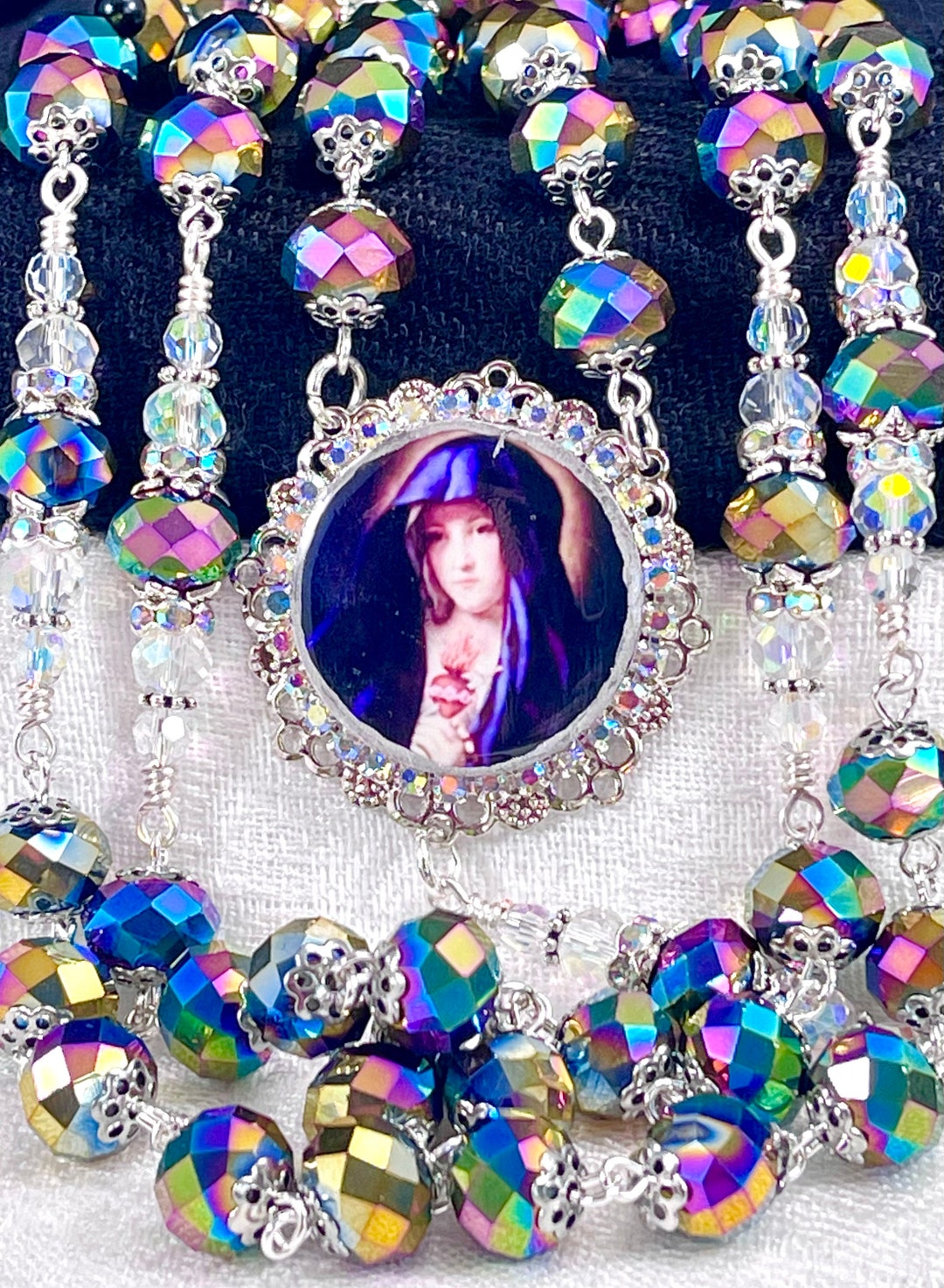 CRYSTAL RAINBOW Rosary /heirloom Rosary Iridescent Bridal Bouquet ...