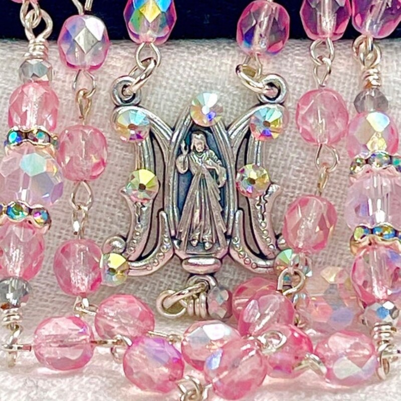 Pink Rosary - Etsy