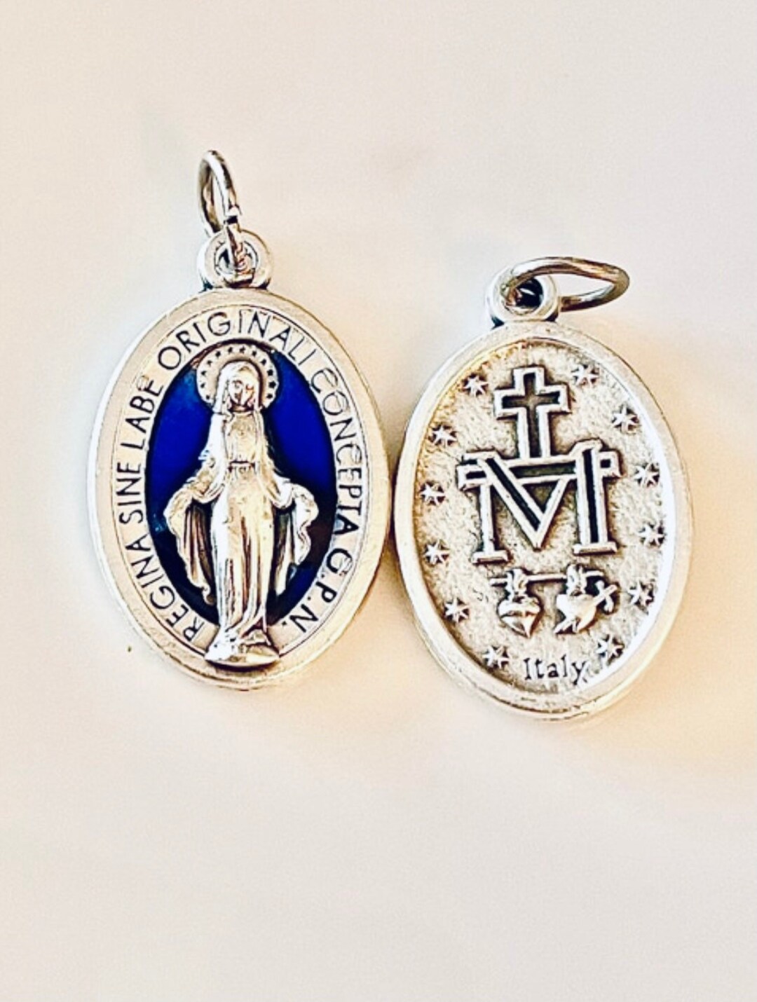 MIRACULOUS MEDAL Virgin Mary Protection Rosary Marker Zipper Pull Saint ...