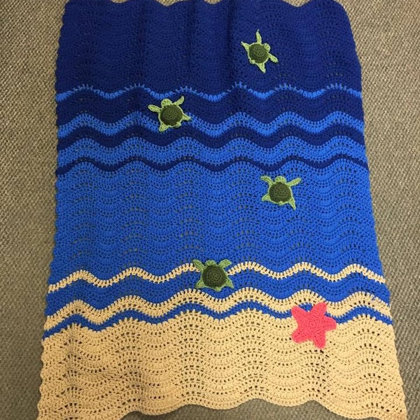 Sea Turtle Crochet Blanket - Etsy