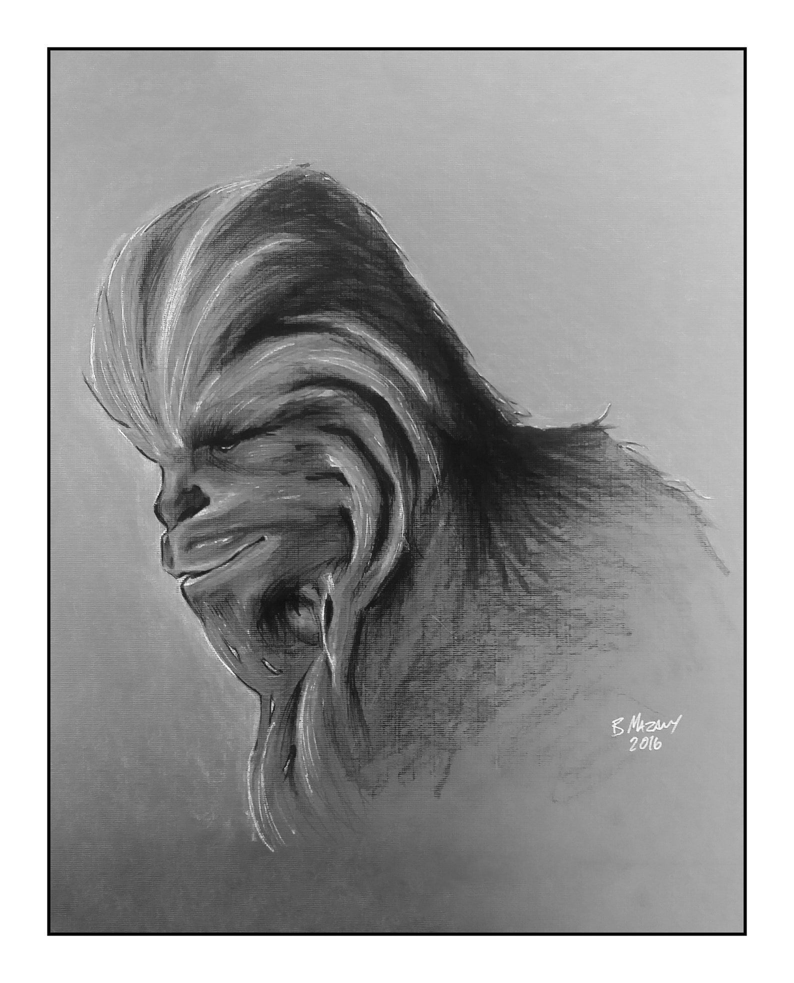 Chewbacca Black White Wall Art Print 11x14 Star Wars Free - Etsy
