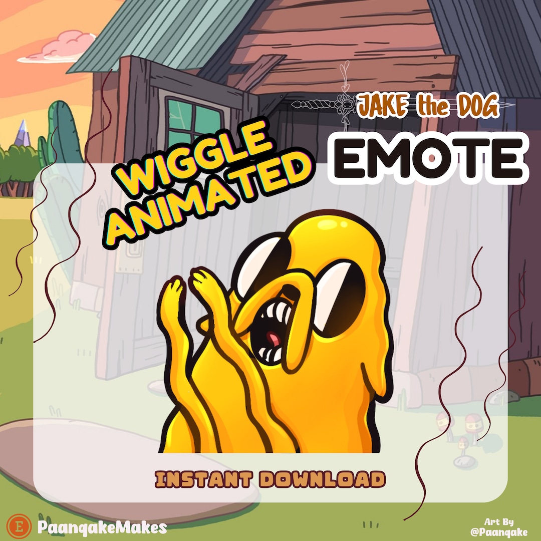 Animated WIGGLE Jake the Dog Emote Adventure Time Inspired Emote for ...