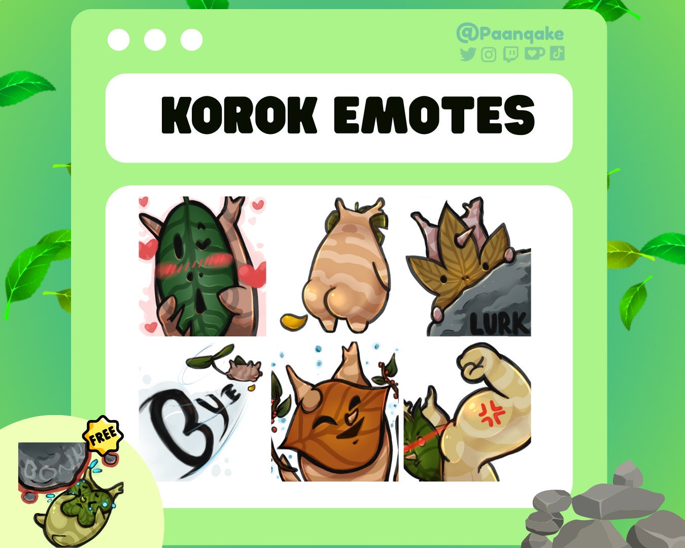 Korok P2U Emotes Twitch & Discord Emotes Pack Buy 6 Get 7th Free set of ...