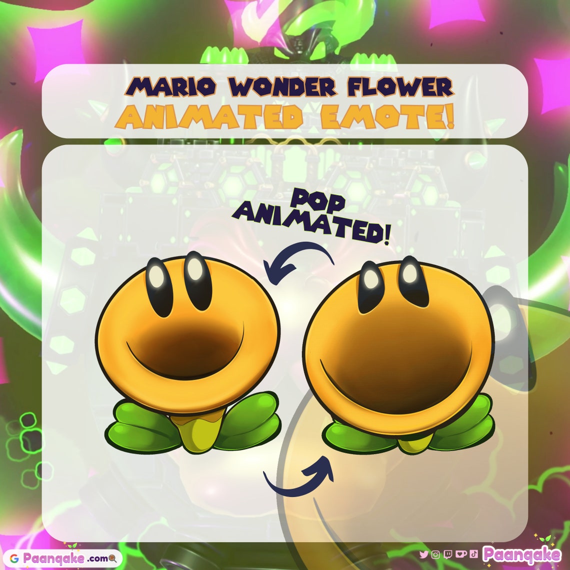 Animated POP Emote Super Mario Wonder Flower / Twitch Streaming ...