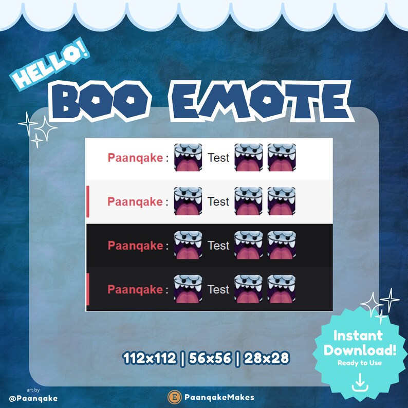 BOO Emote Super Mario Bros Boo Ghost Emote for Streaming Twitch Youtube ...