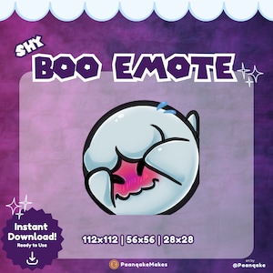Shy Boo Ghost Emote for Twitch Youtube Kick Streaming Discord Emote ...