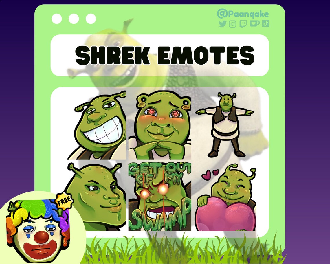 Blursed Shrek P2U Emotes Twitch & Discord Instant Download but 6 Get ...